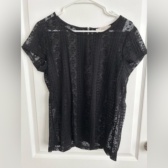LOFT | Tops | Womens Loft Black Lace Top | Poshmark